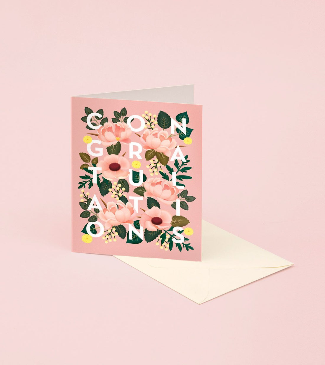 Dusty Pink Floral Congratulations Card – Clap Clap