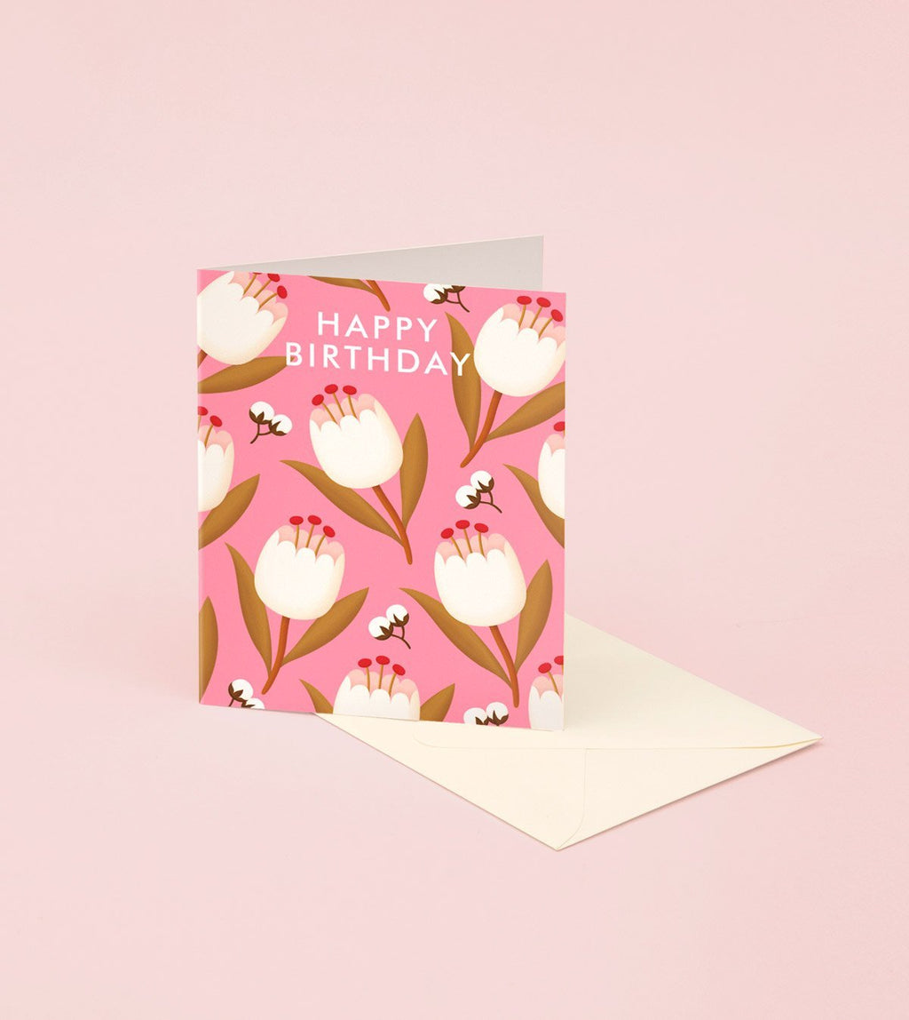 Pink Tulip Birthday Card – Clap Clap
